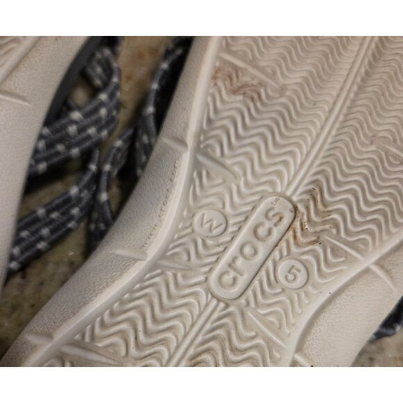 CROCS | Shoes | Crocs Swiftwater Toe Loop Flip Flops Sandals Grey White ...